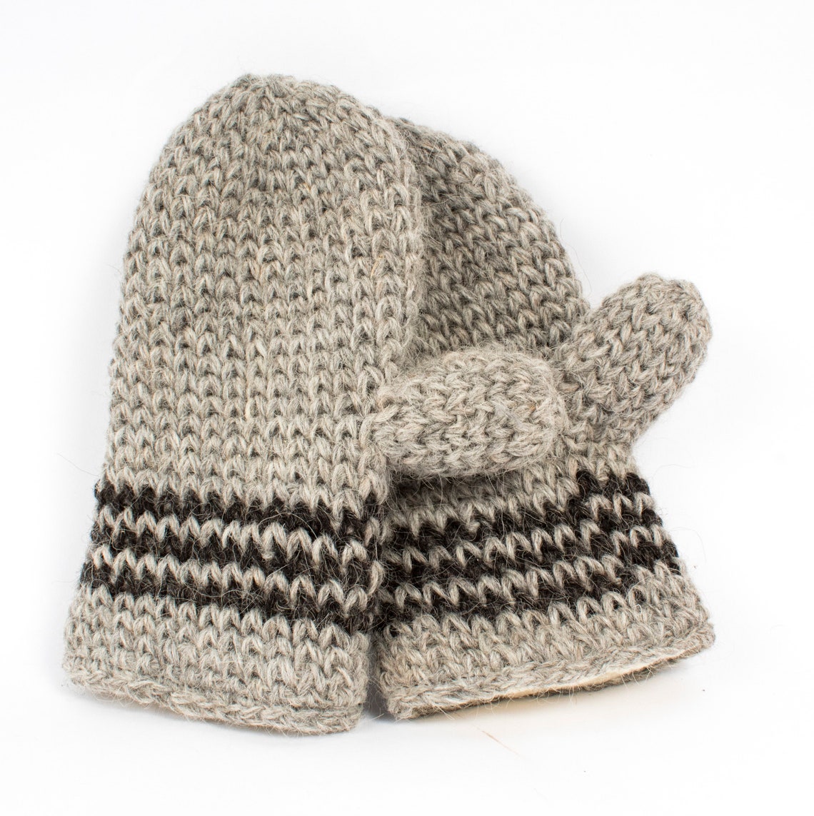 Women's Wool Knitted Mittens - Etsy UK