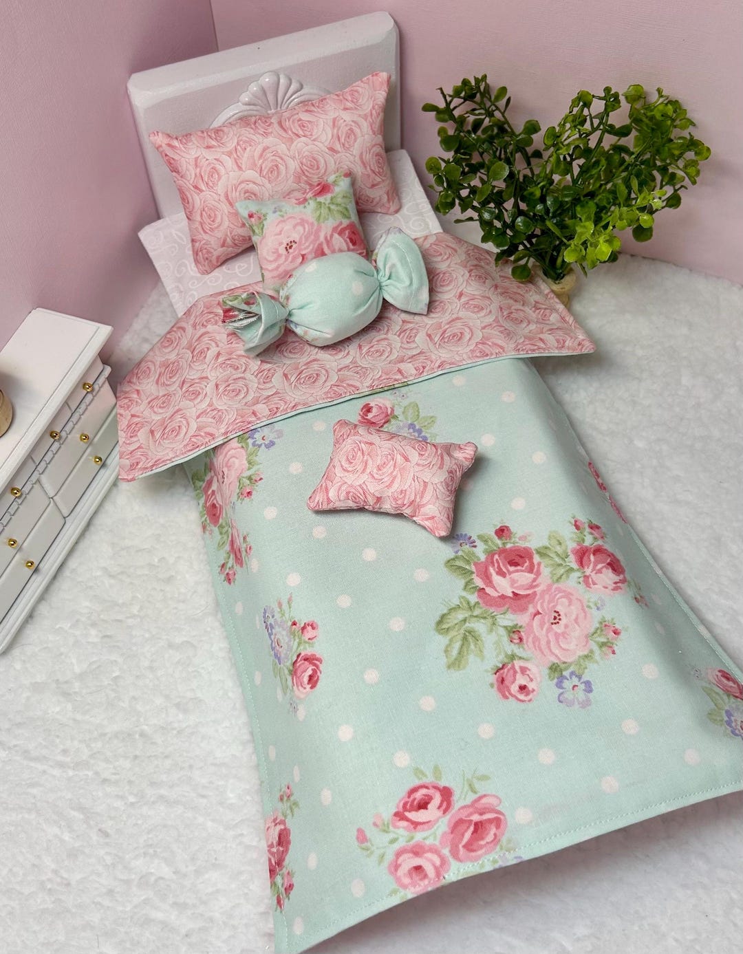 Barbie Doll Bedding Blanket/ Comforter Pillow Set /pink Aqua / 12” or ...
