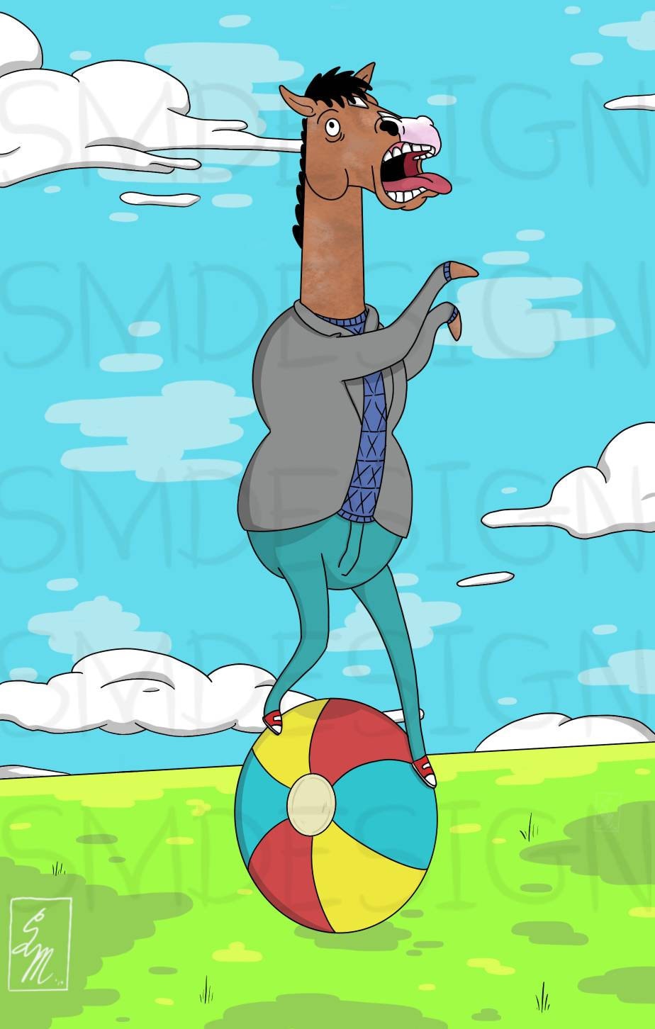 Bojack horse / James Baxter from adventure time print | Etsy