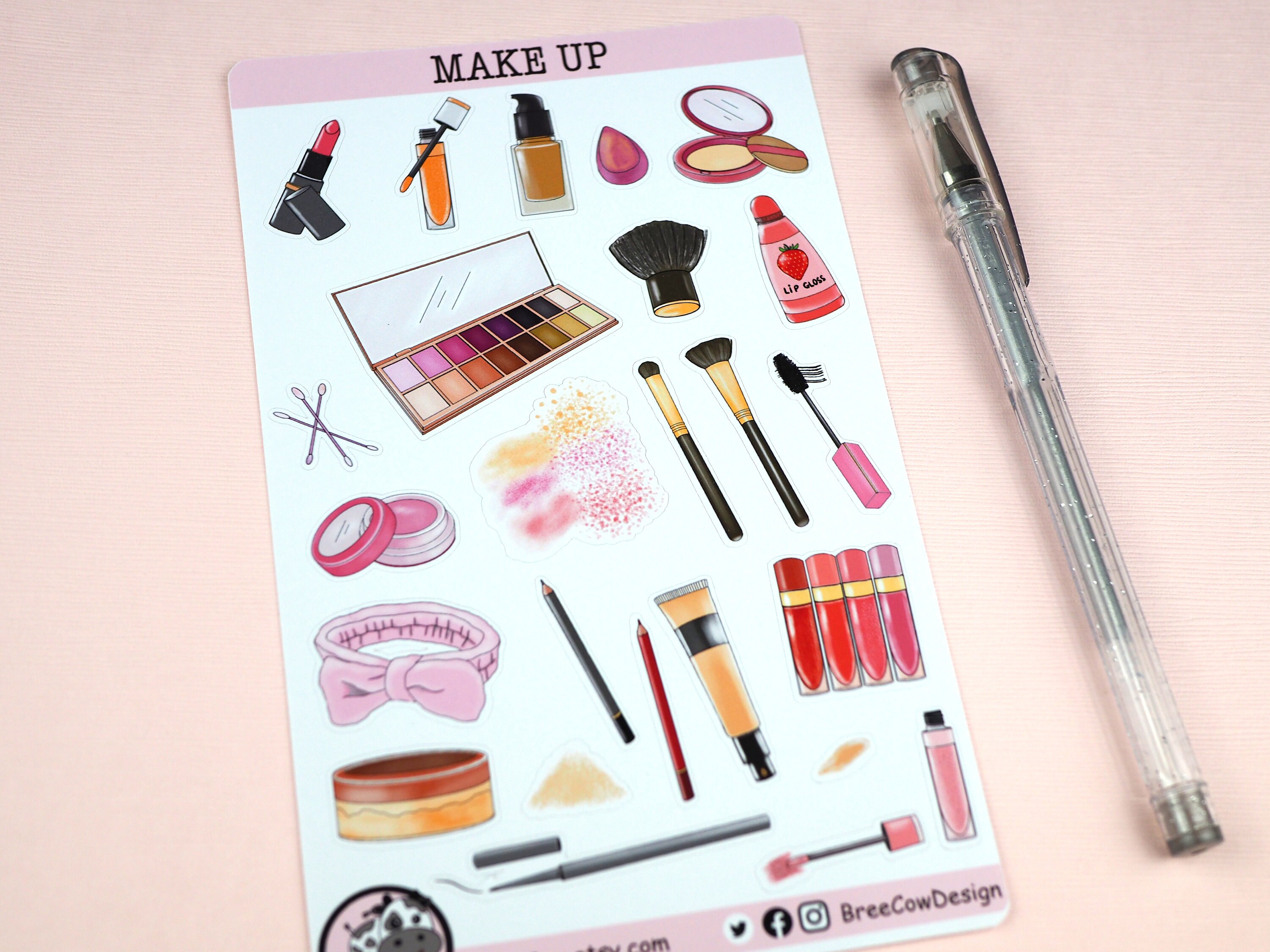 Beauty Stickers Make-up Makeup Stickers Stickers Sheet Bujo - Etsy