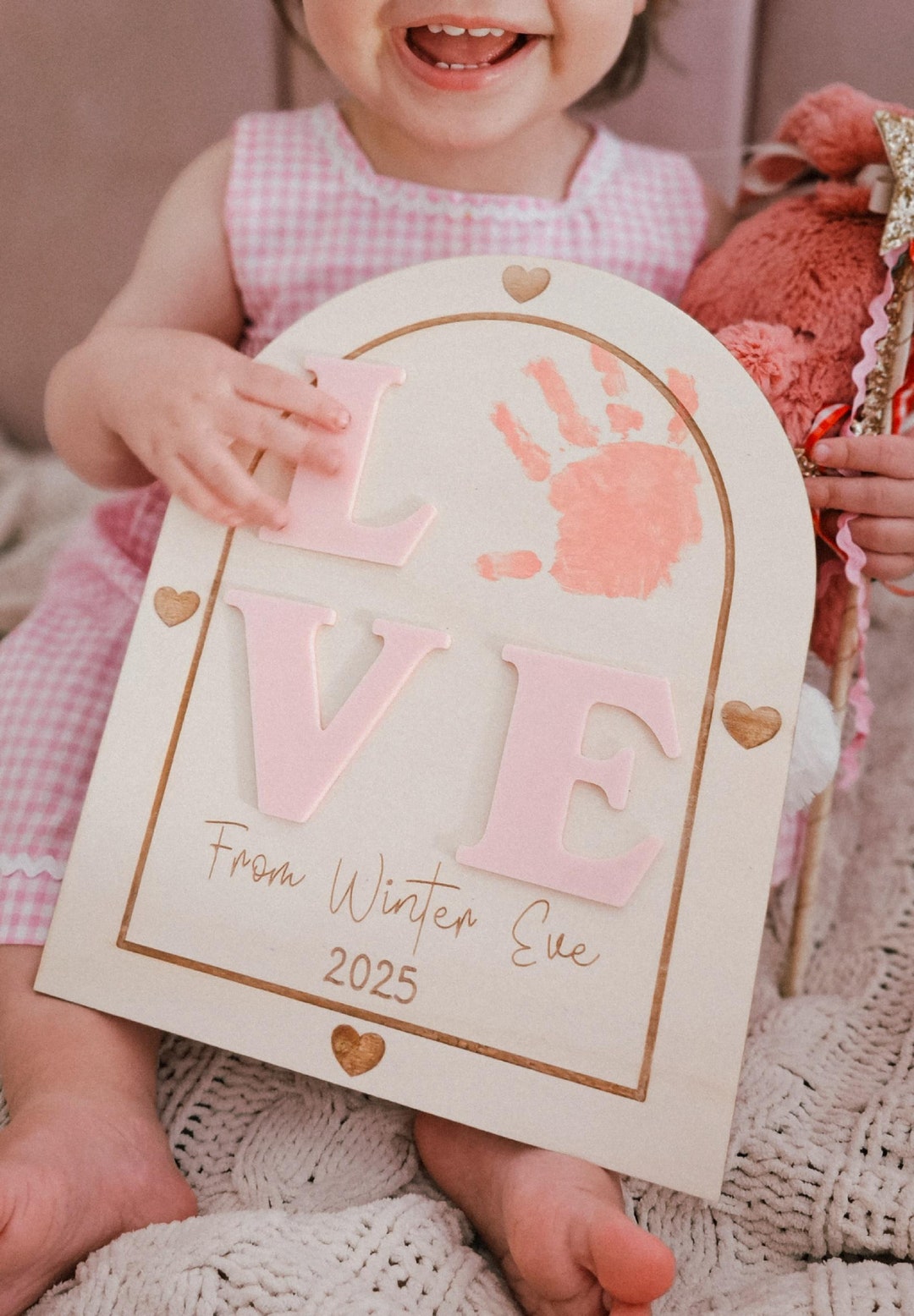 Personalised Kids Handprint Plaque - Mothers Day Handprint Plaque ...