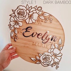 Personalised Floral Name Sign Custom Name Plaque Nursery / - Etsy