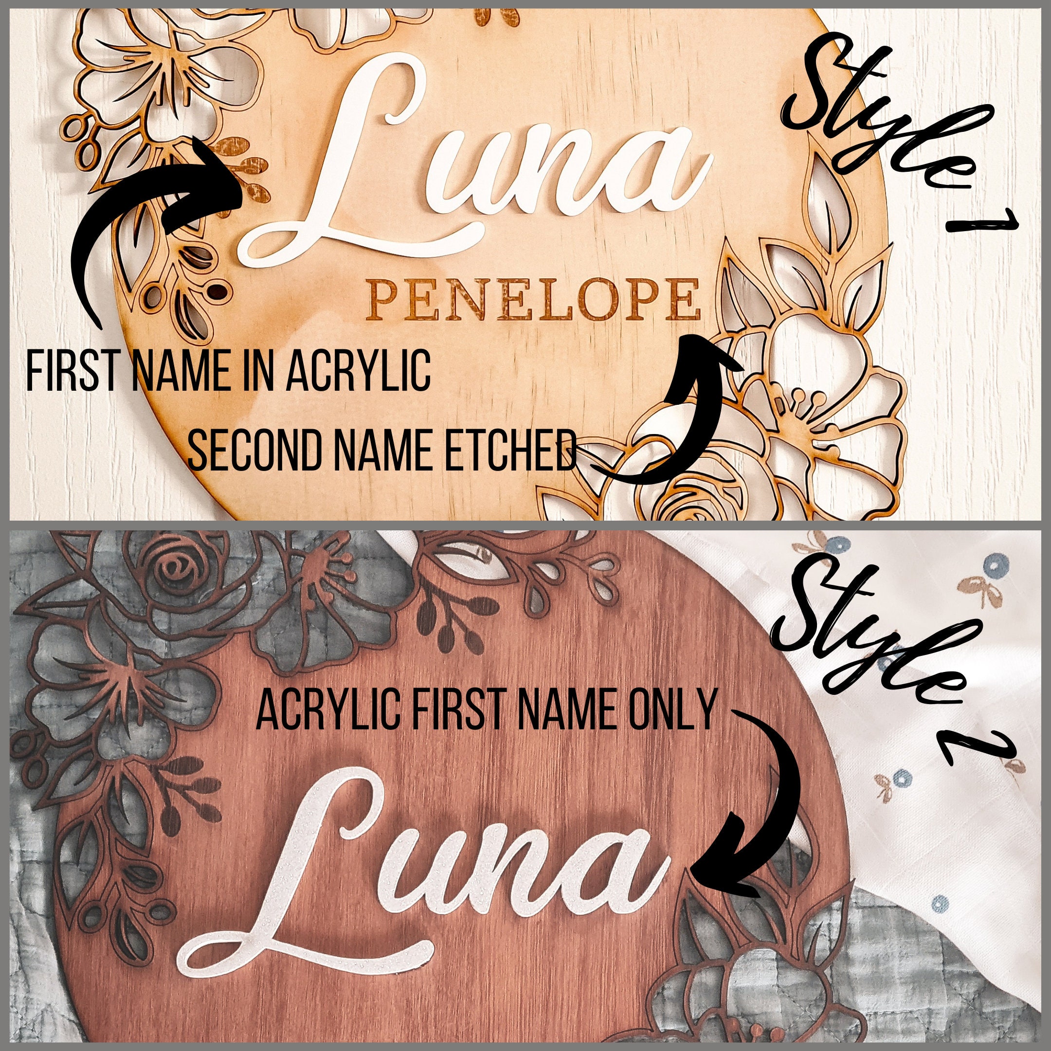 Personalised Floral Name Sign Custom Name Plaque Nursery / - Etsy Australia