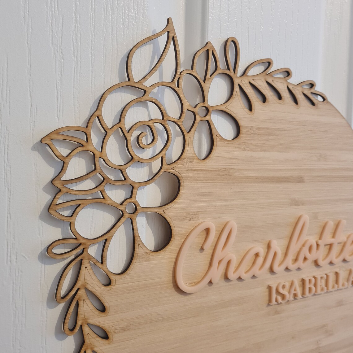 Personalised Floral Name Plaque Custom Name Sign Nursery / - Etsy