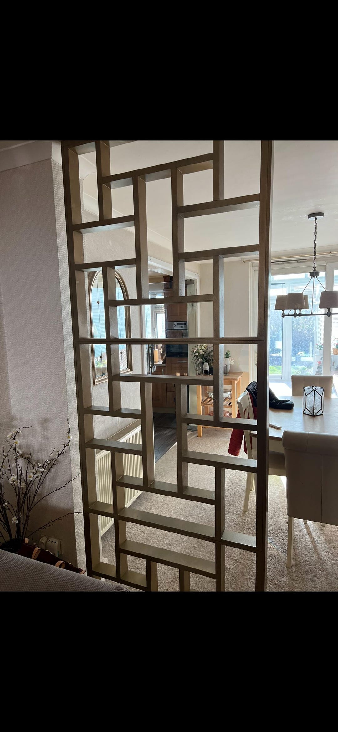 Narrow Wooden Room Divider, Wall Partition, Shelving Unit, Storage ...
