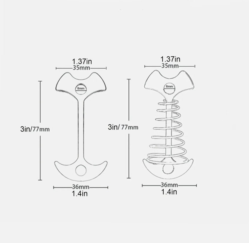 Tent Anchor With Spring , Aluminum Deck Pegs for Backpacking or Camping ...