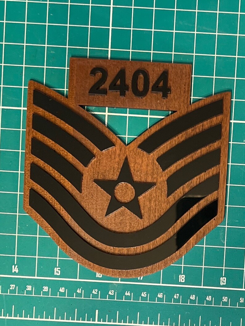 Air Force Enlisted Promotion Gift Desktop Black Acrylic Stripes on 1/8 ...