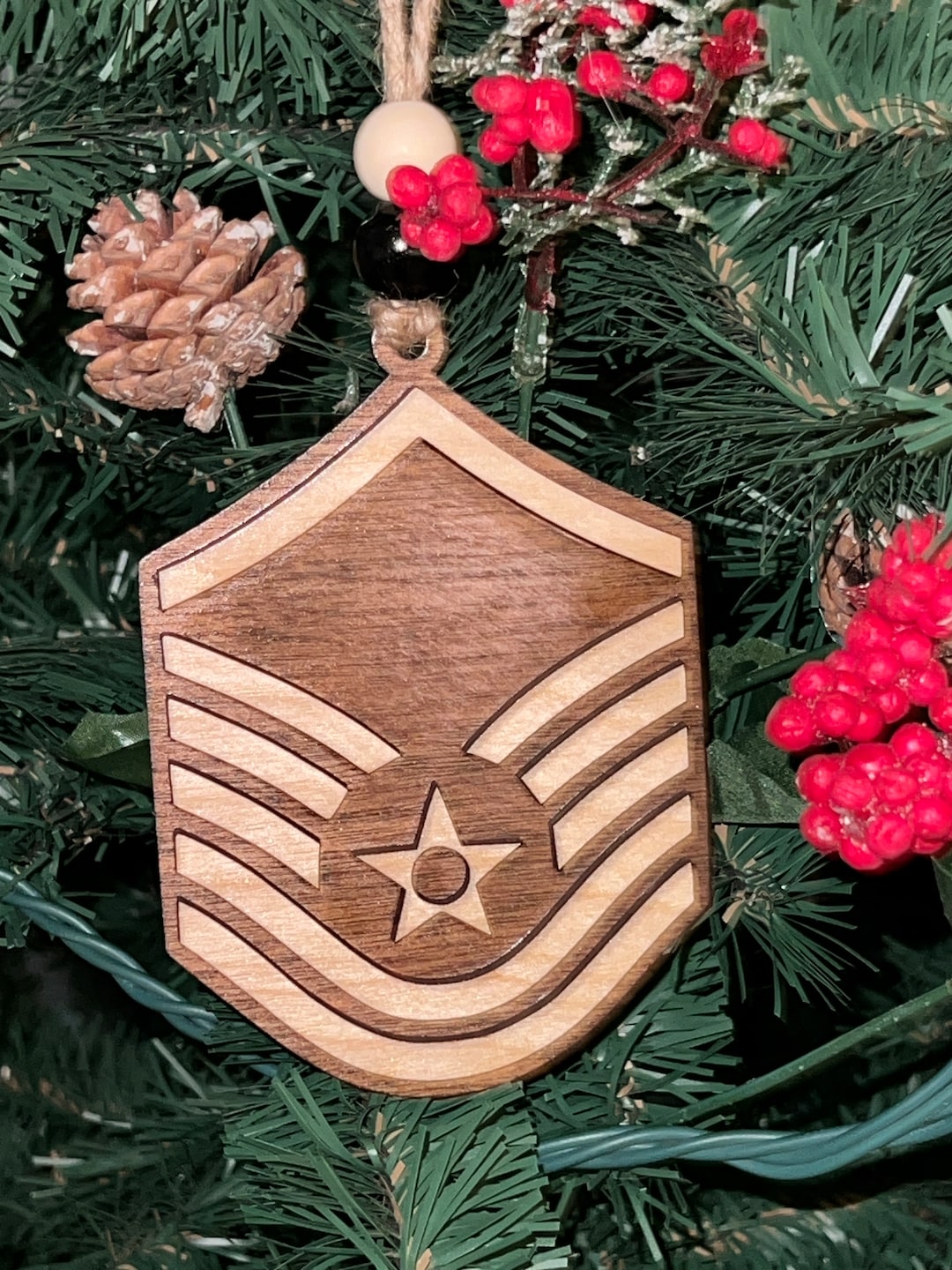 Air Force Enlisted Rank Ornament - Wooden Stripes-select From Sra-cmsgt ...