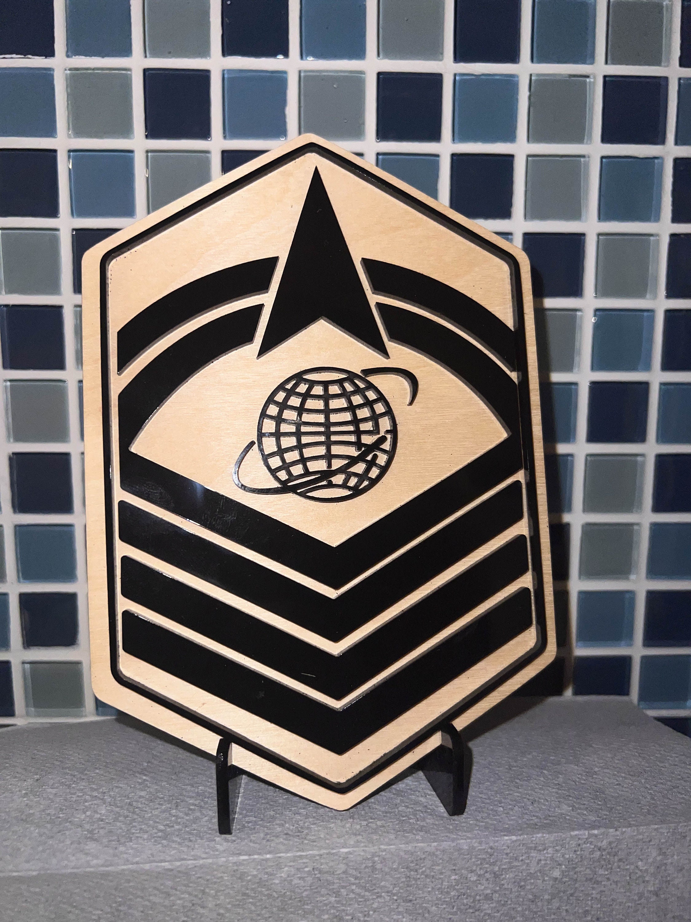Space Force Promotion Gift Wood With Acrylic Rank Momento Includes ...