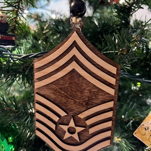 Air Force Enlisted Rank Ornament - Wooden Stripes-select From Sra-cmsgt ...