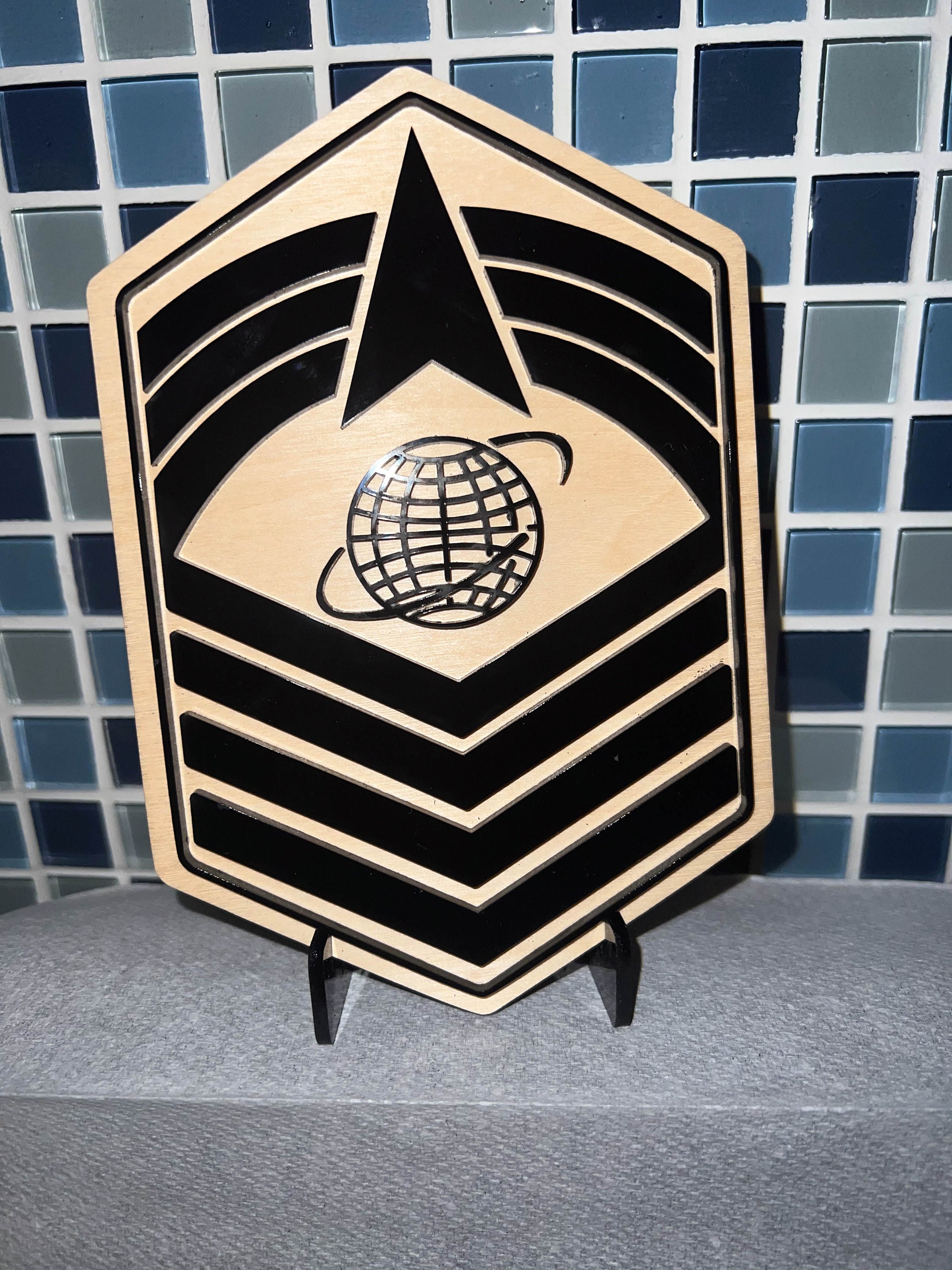Space Force Promotion Gift Wood With Acrylic Rank Momento Includes ...