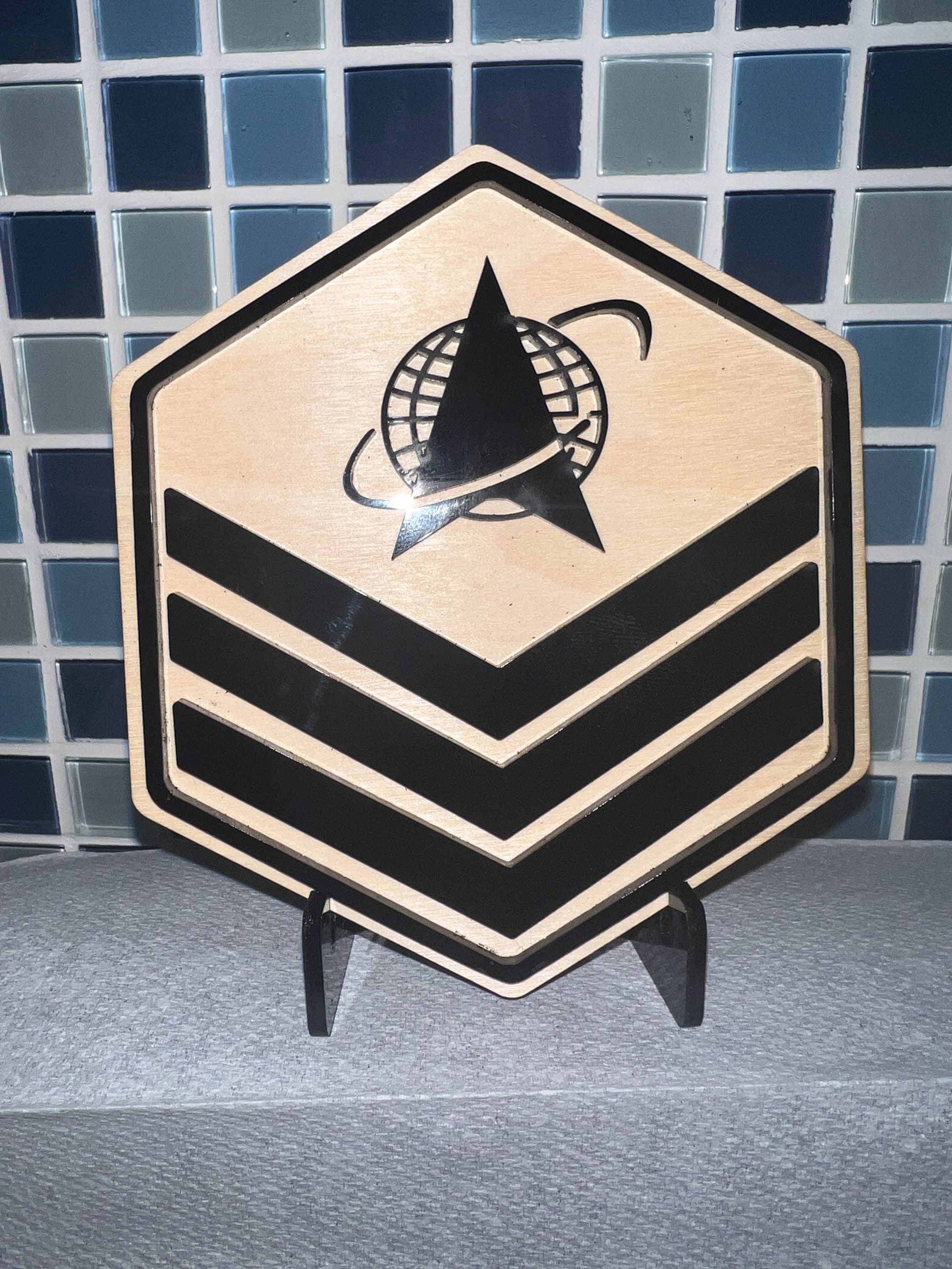 Space Force Promotion Gift Wood With Acrylic Rank Momento Includes ...