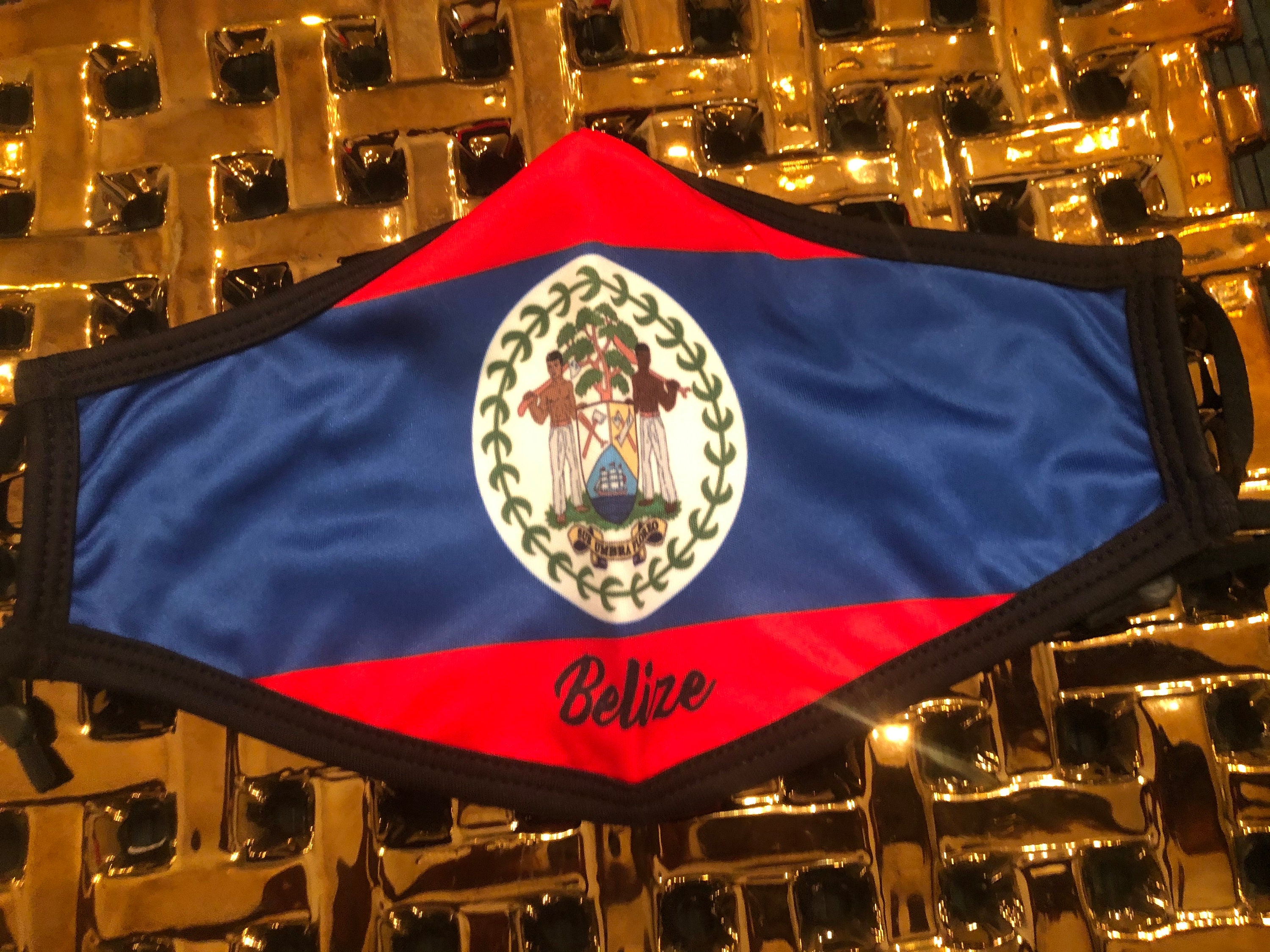 Belize Flag Face Mask With Adjustable Straps - Etsy