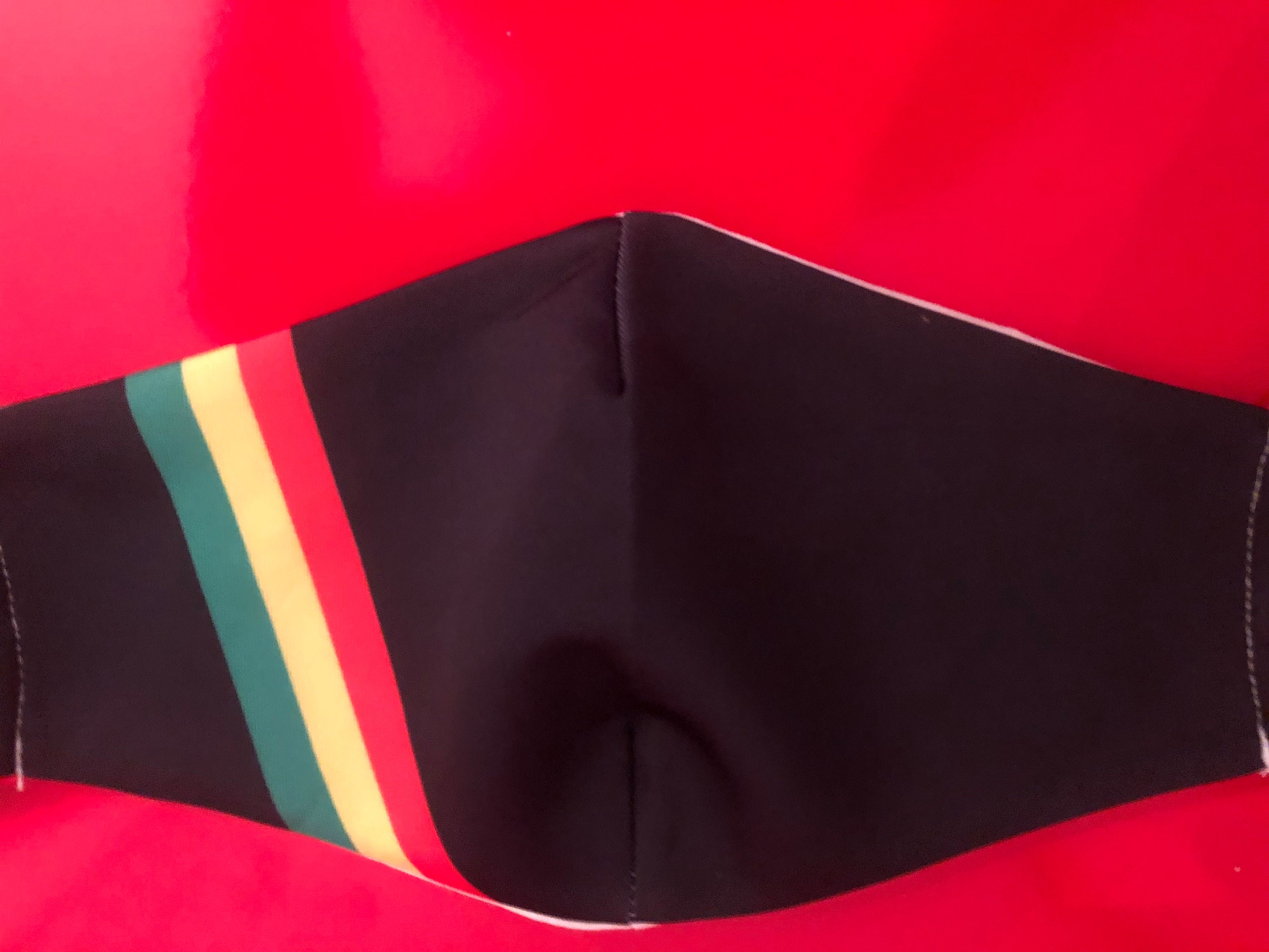 Rasta Stripe Face Mask With Filter & Adjustable Straps - Etsy