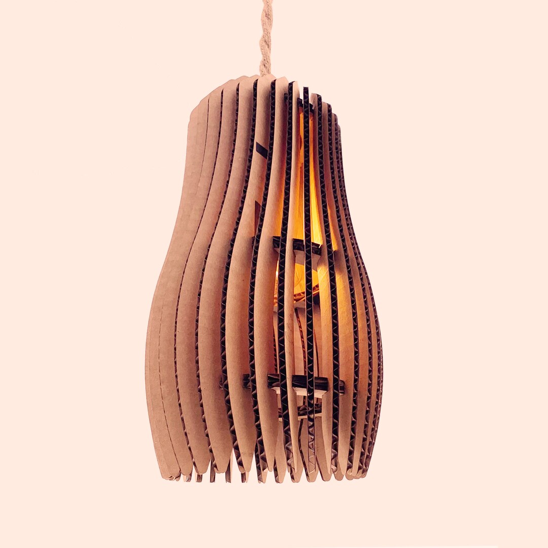 Dawn Upcycled Cardboard Pendant Lampshade - Etsy