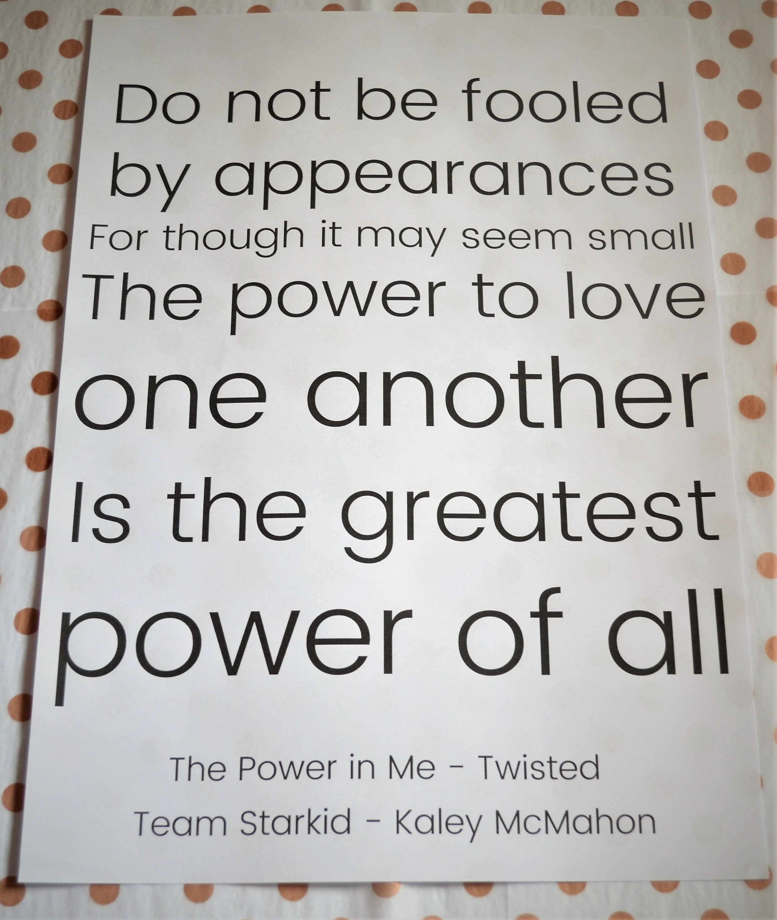 Team Starkid the Power in Me Lyrics Typography - Etsy UK