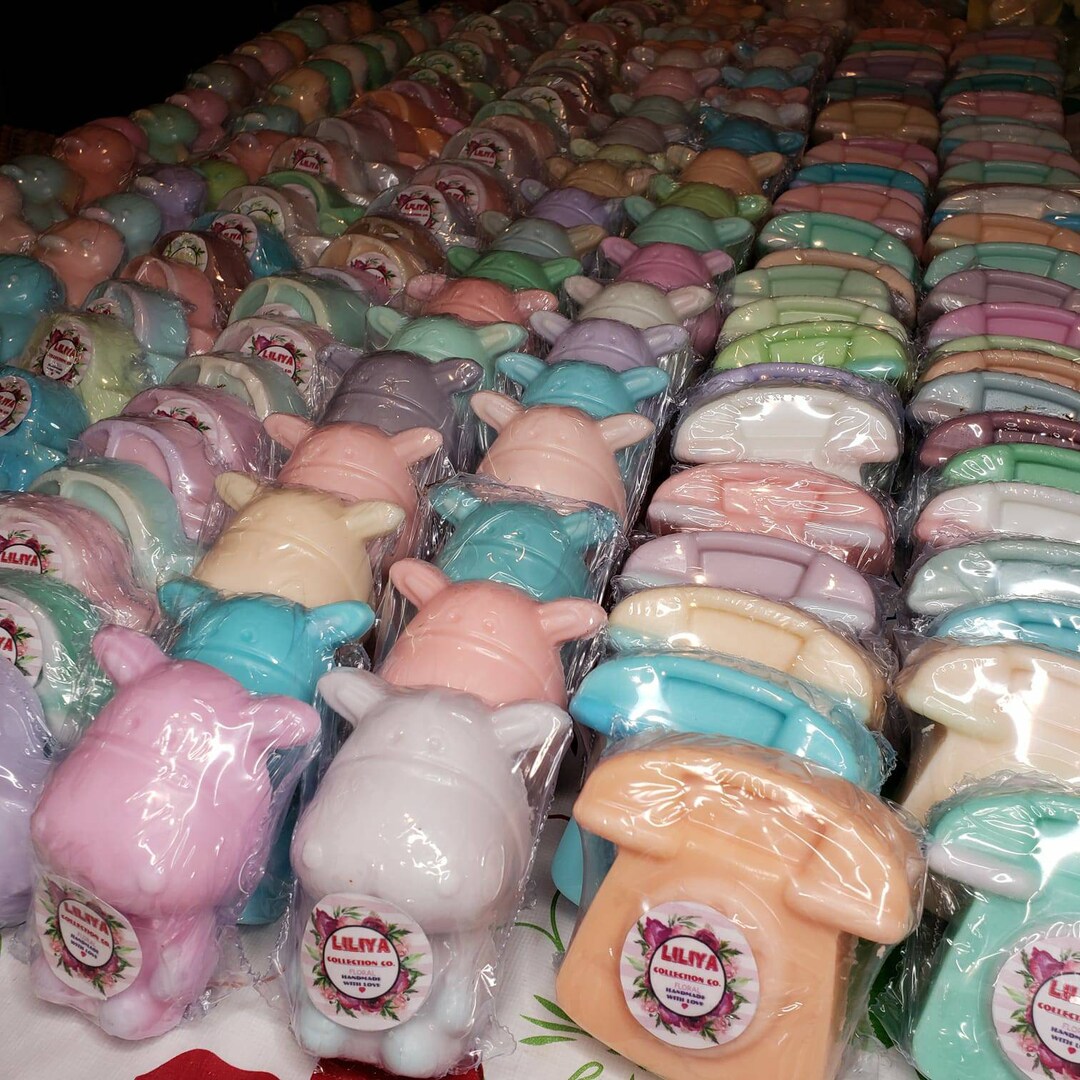 4 Fun Animals and Shapes Soap Bundle Setpenguin, Telephone, Car, Hippo ...