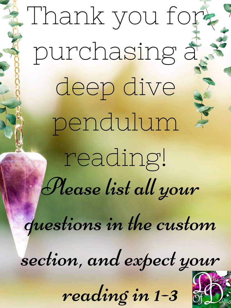 20 Question Pendulum Reading divination Psychic, Experienced - Etsy
