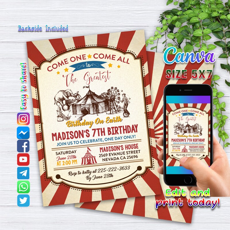 Carnival Invite - Etsy