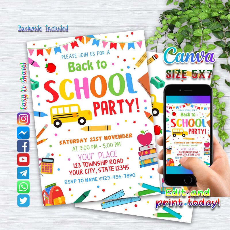 School Invitation - Etsy
