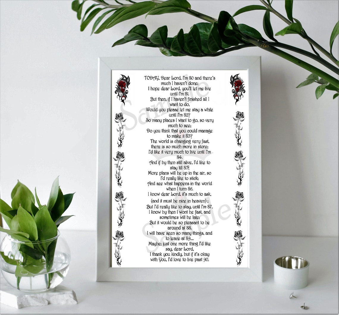 Funny 80th Birthday Poem A4 / A5 Print or Digital | Etsy