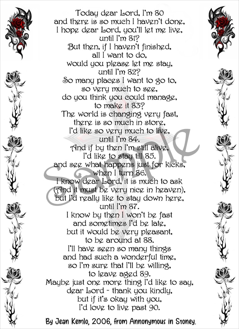 Funny 80th Birthday Poem A4 / A5 Print / Gift Keepsake - Etsy Australia