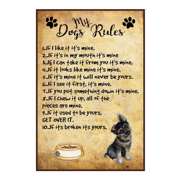 Dog Rules - Etsy