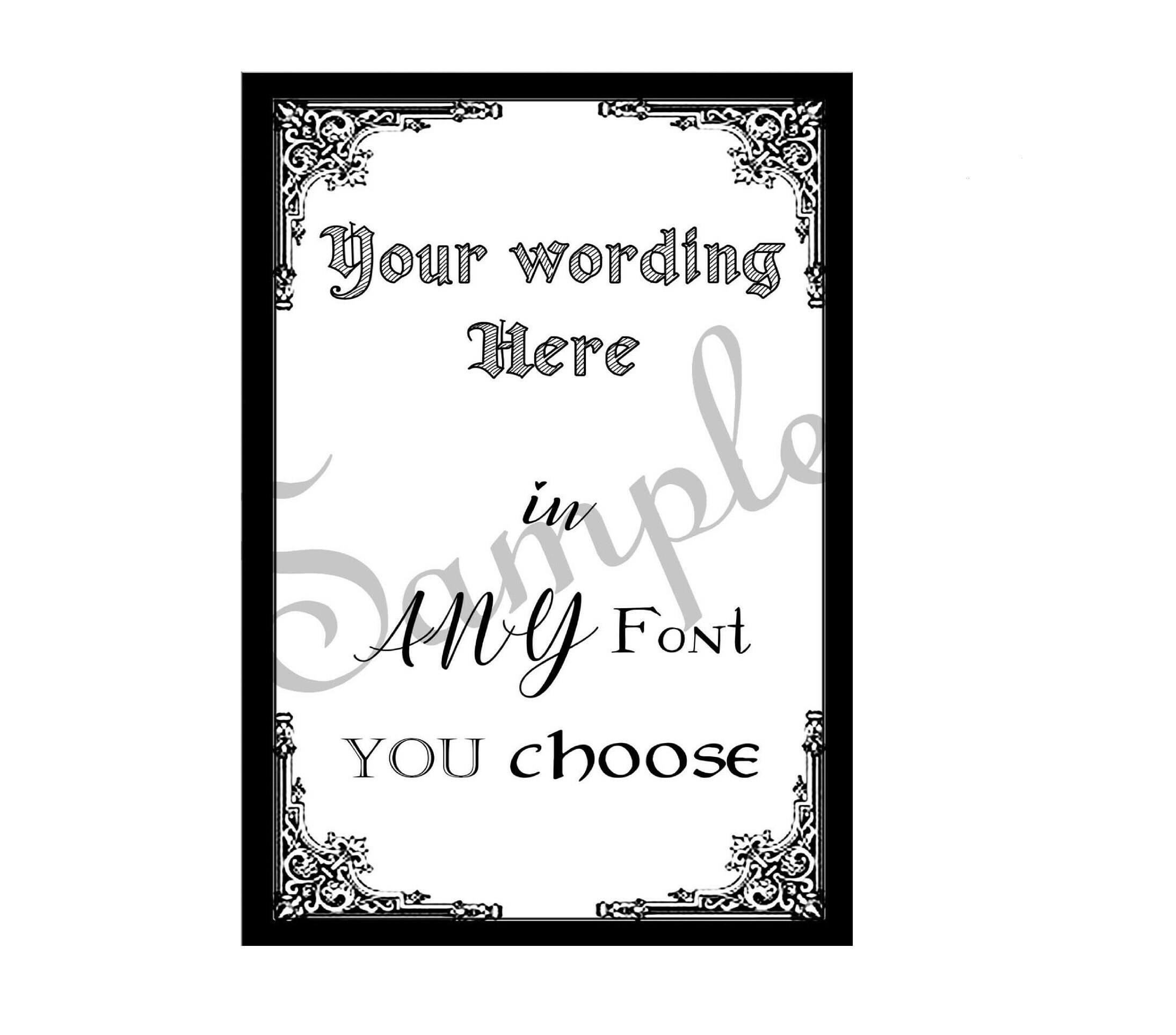 Personalised Custom Your Own Wording Text Quote A4 / A5 Poem - Etsy