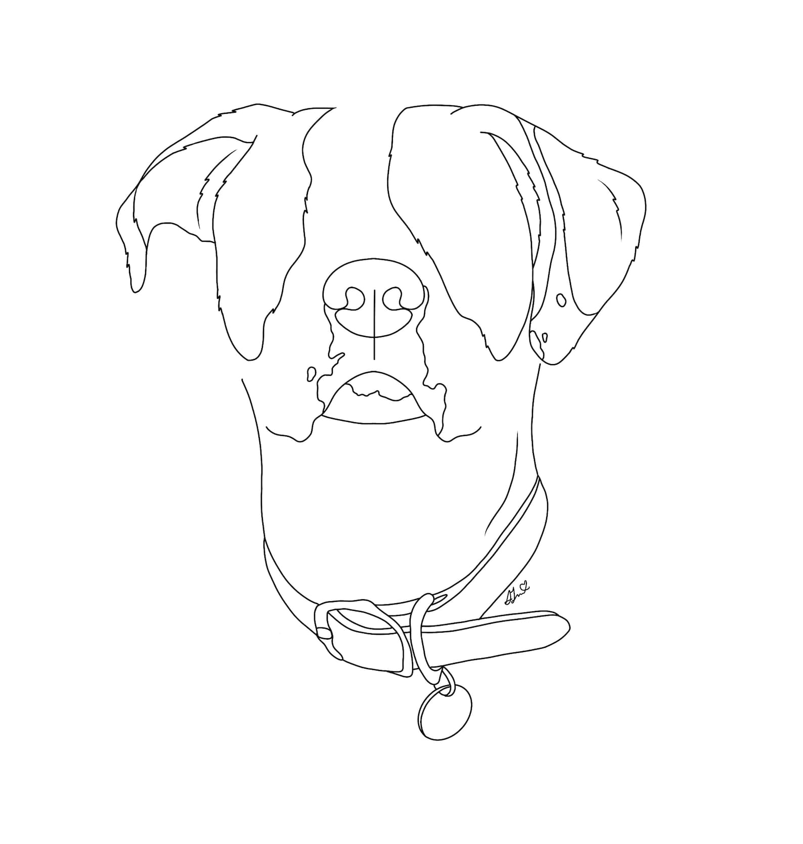 Custom Line Art | Dog Outlines | Digital Illustration | Custom Portrait ...