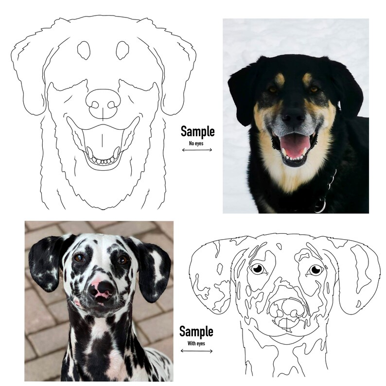 Custom Line Art | Dog Outlines | Digital Illustration | Custom Portrait ...