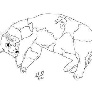 Custom Line Art | Cat Outlines | Digital Illustration | Custom Portrait ...