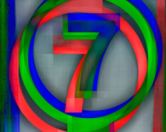 Lucky Number 7 Art - Etsy