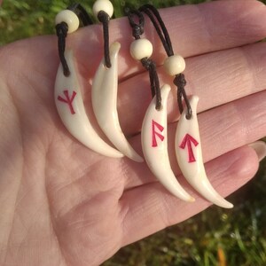 Fox Tooth Pendant, Fox Runic Necklace, Spirit Animal Totem, Norse ...