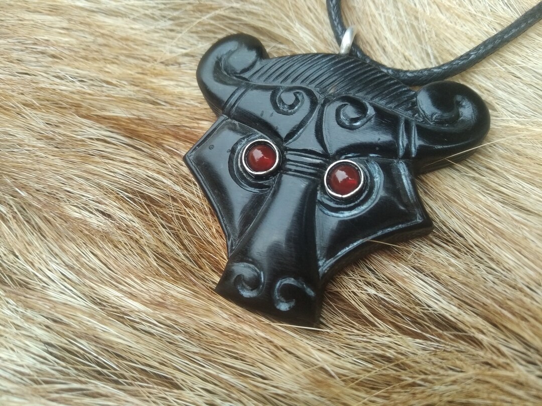 Viking Bull Head Necklace, Scandinavian Jewelry. Pagan, Celtic, Norse ...