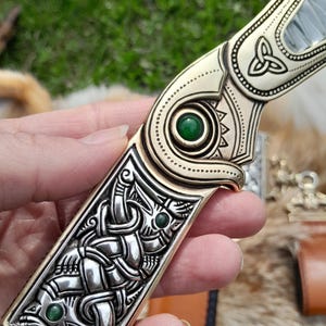 Hand-forged Anglo-saxon Viking Knife – Sutton Hoo Dragon Design, Brass ...