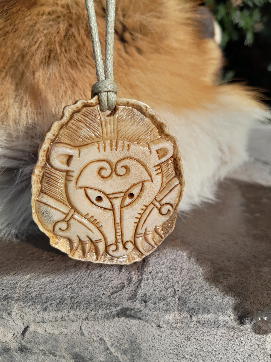 Hand-carved Bear Amulet. Viking Mythology Art. Berserker Warrior Style ...
