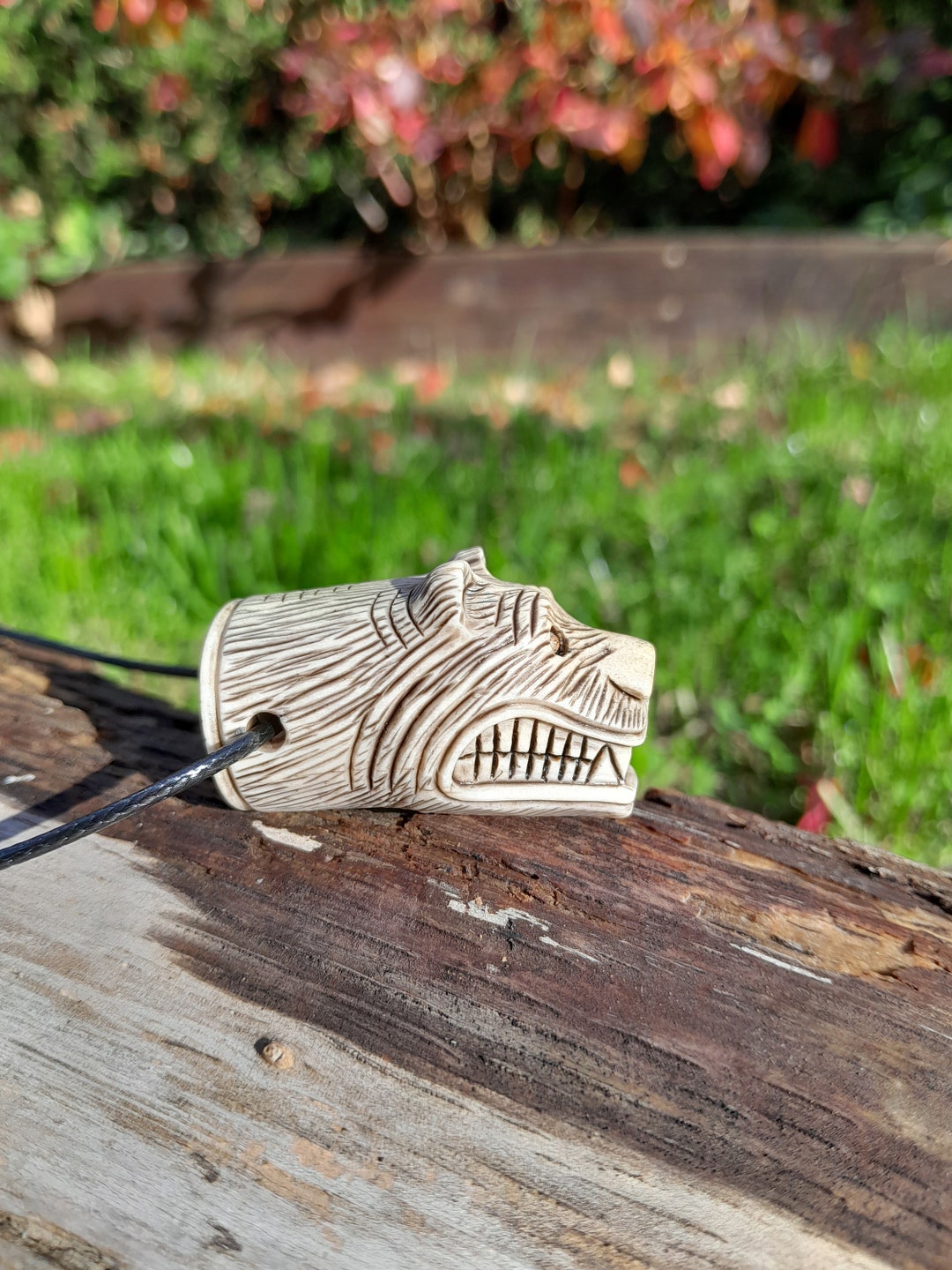 Norse Viking Berserker Warrior Amulet With Fehu Rune. Bear Head Pendant ...