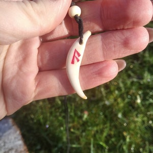 Fox Tooth Pendant, Fox Runic Necklace, Spirit Animal Totem, Norse ...