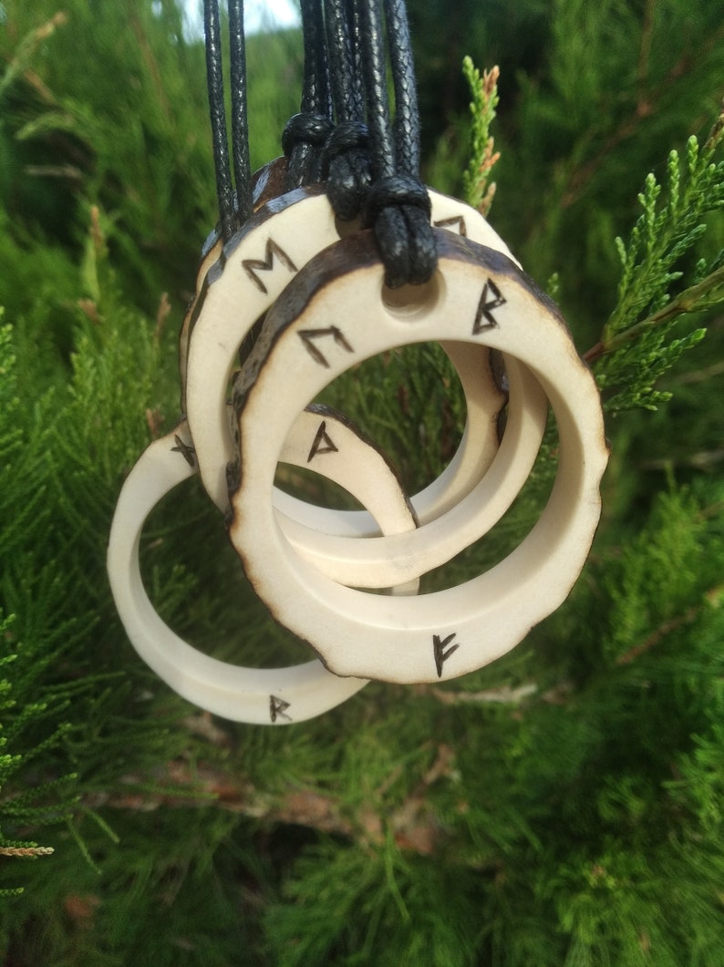 Viking Rune Ring Necklace Runes Circle Pendant Runic Wheel - Etsy