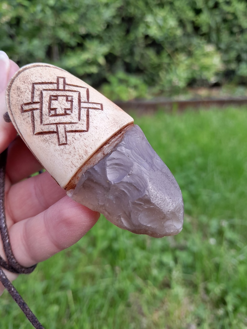 Exclusive Hand Made Elf Shot Viking Pendant. Hand Knapped Flint ...