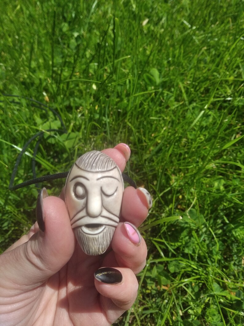 Viking God Odin Necklace, Óðinn Face Amulet, Wotan, Allfather Pendant ...