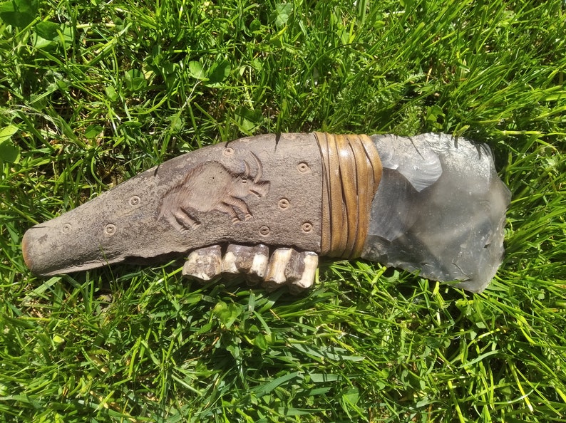 Massive Jaw Bone Dagger Primitive Rustic Knife Neolithic - Etsy