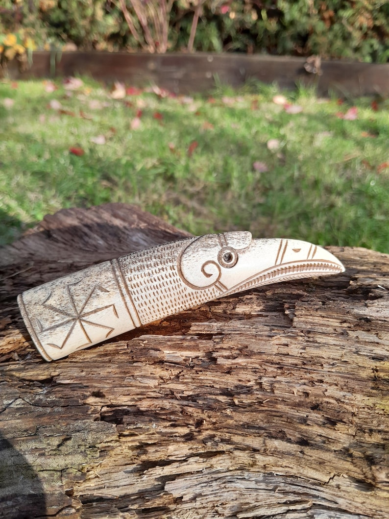 Knife Handle in the Shape of a Raven. Scandinavian Mythology Inspired ...