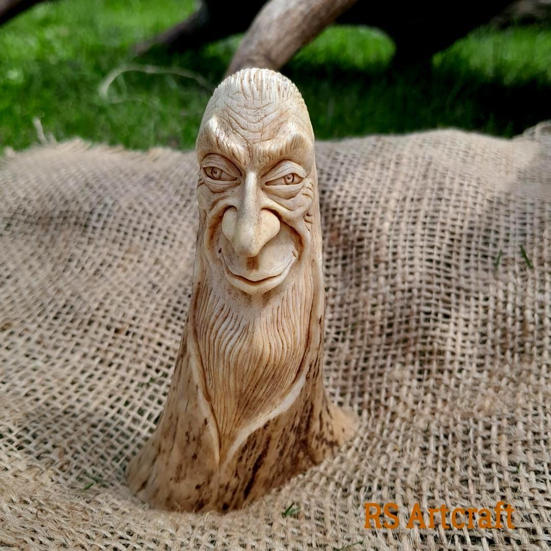 Loki Figurine Hand-carved From Moose Antler – Norse Pagan Altar Statue ...