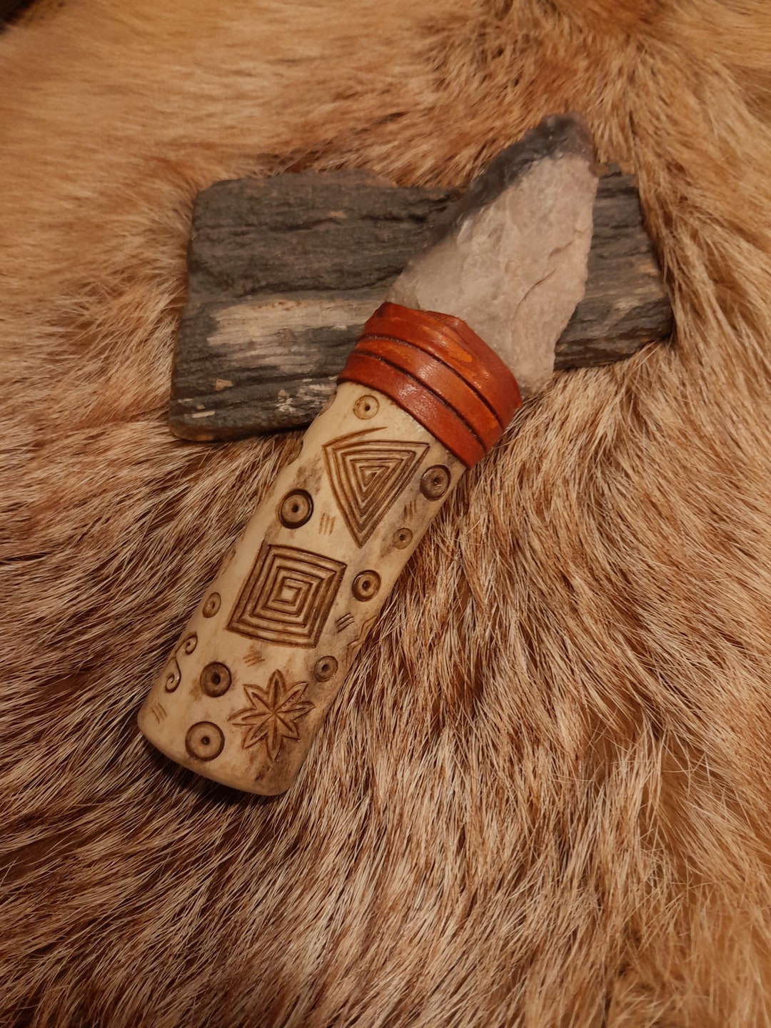 Neolithic Ritual /hunter Dagger With Flint Blade modern Reconstruction ...
