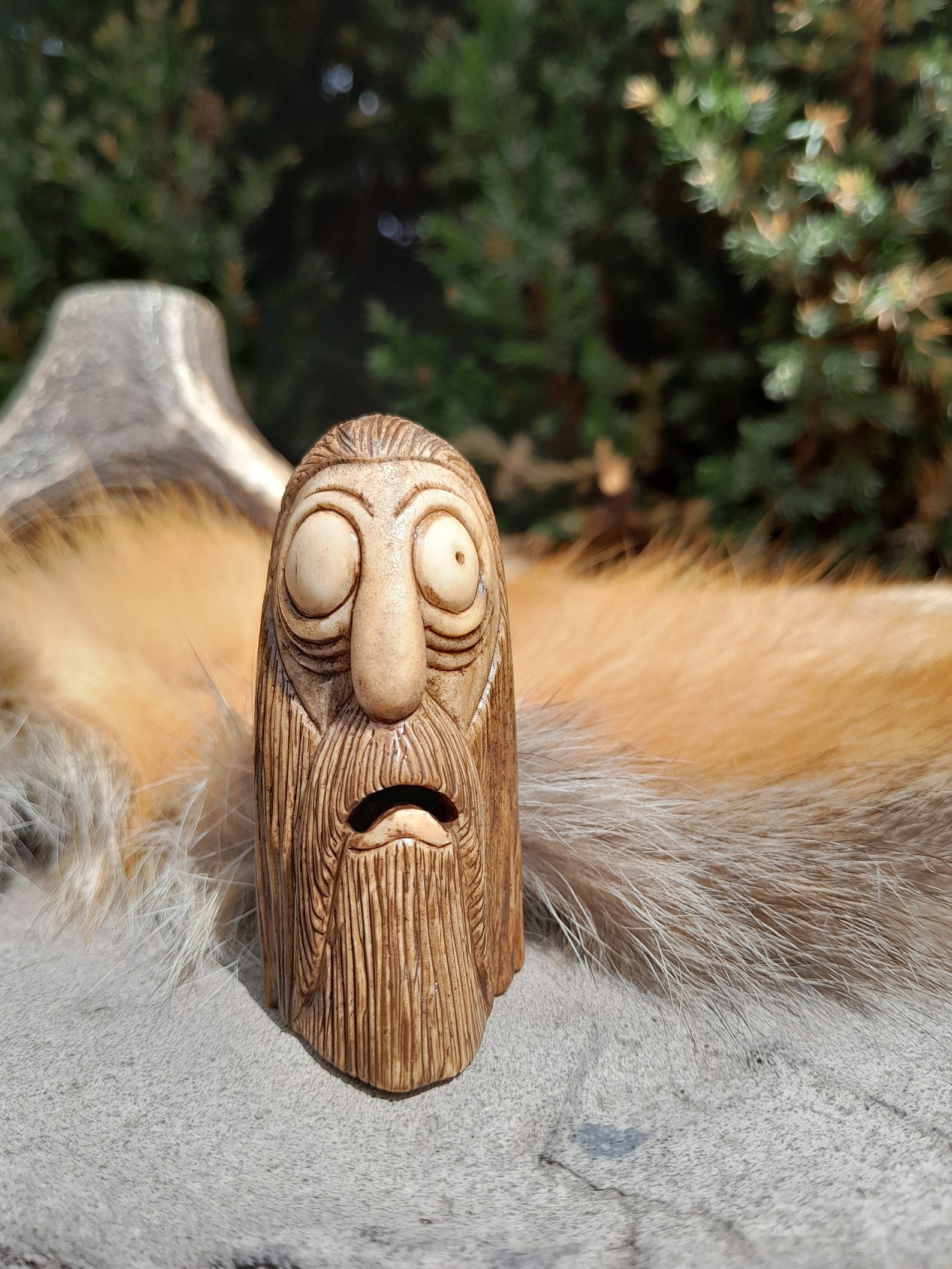 Hand-carved Small Figurine of Odin. Scandinavian God. Altar Statue ...