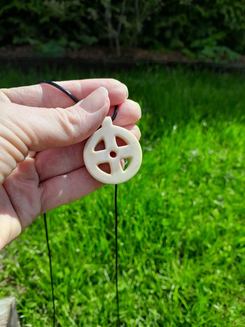 Hand-carved Norse Sun Wheel Pendant. Solar Cross Amulet. Wheel - Etsy