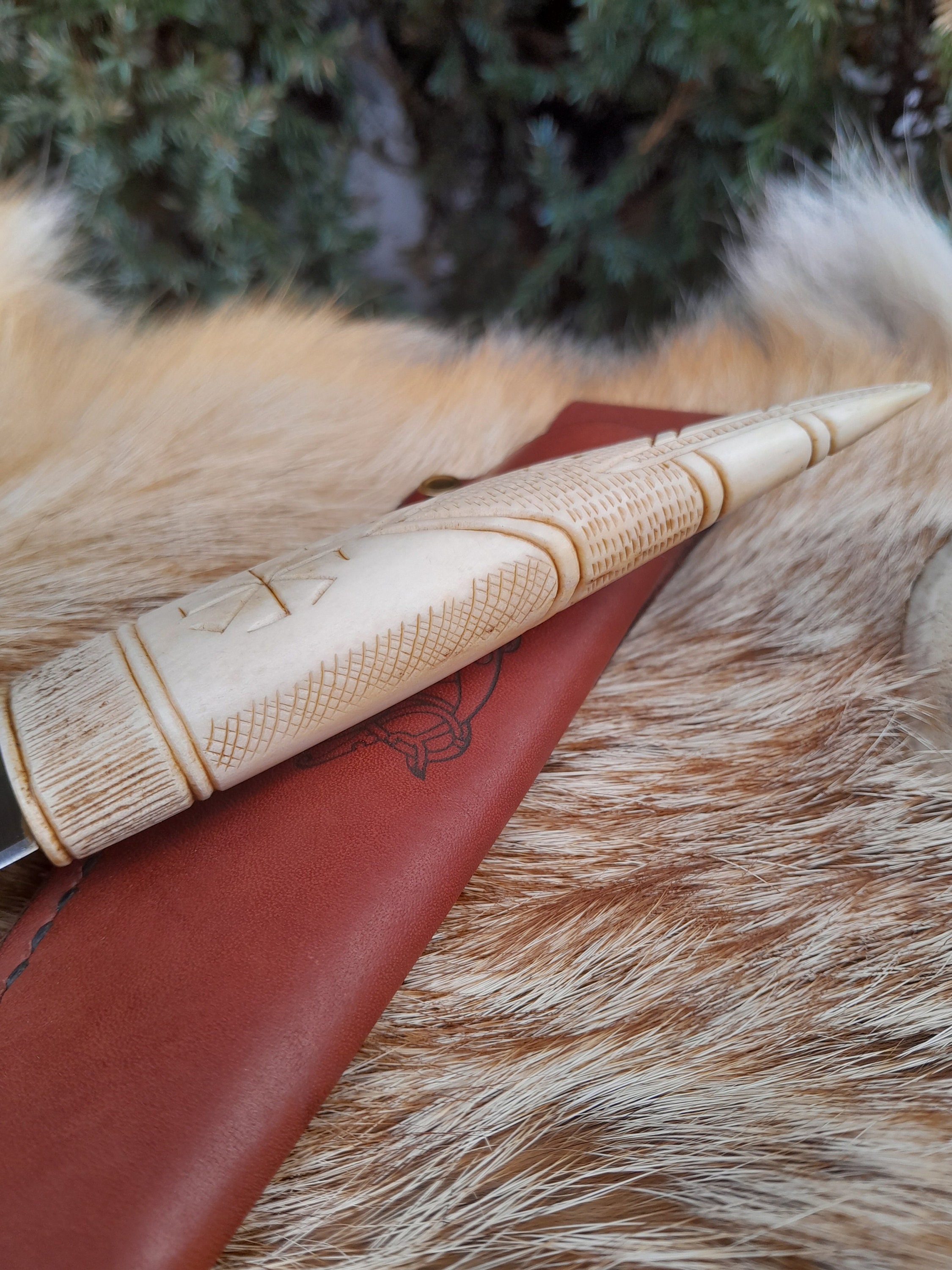 Norse Knife With Raven Head. Viking, Nordic Motifs. Odin's Ravens ...