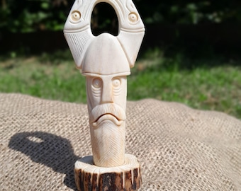 Hand-carved Scandinavian God Odin Statue. Figurine of Odin. Óðinn ...