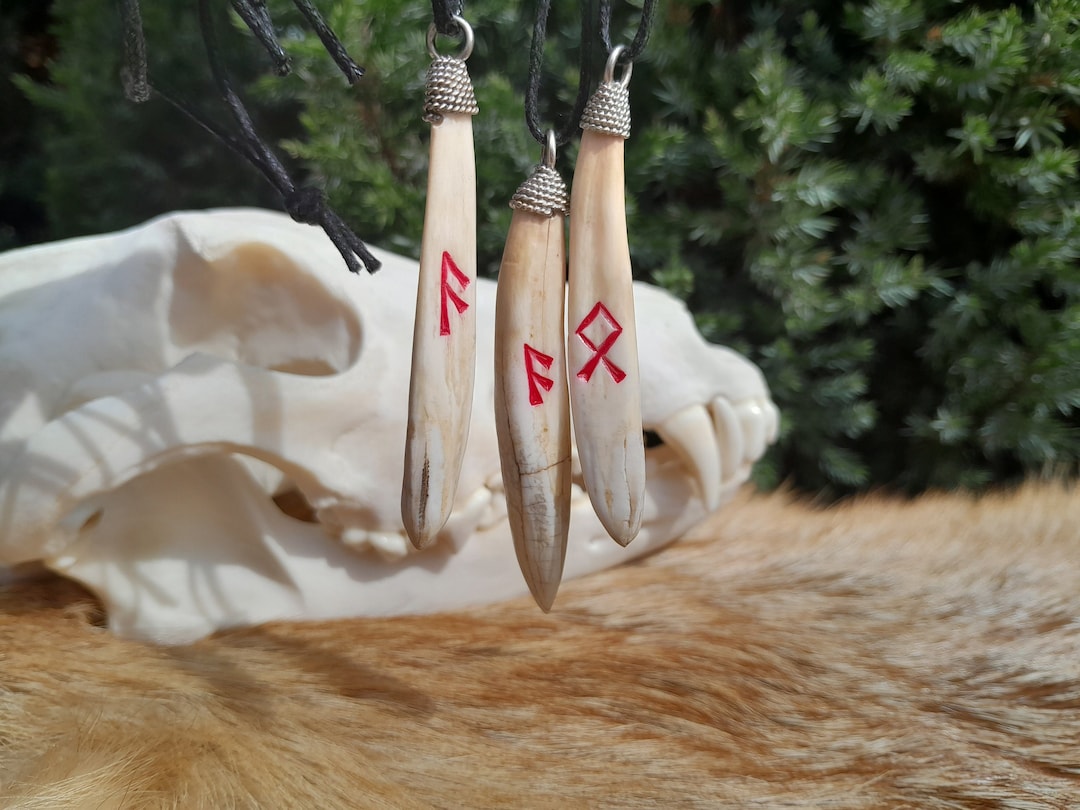 Viking’s Style Amulet, Tooth Necklace, Tribal Jewelry, Norse Mythology ...